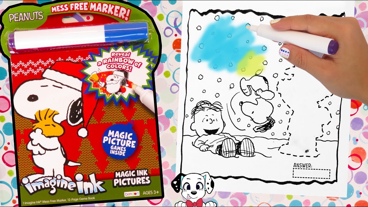 Marcador Magico de Snoopy de Navidad de Colorear y Jugar de Imagine Ink ...