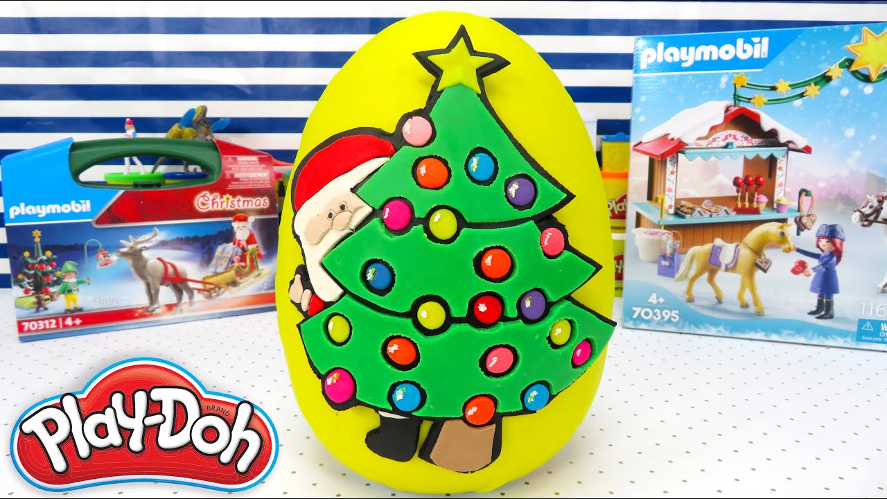 Huevo Gigante Sorpresa de Plastilina Playdoh de Arbol de Navidad ...
